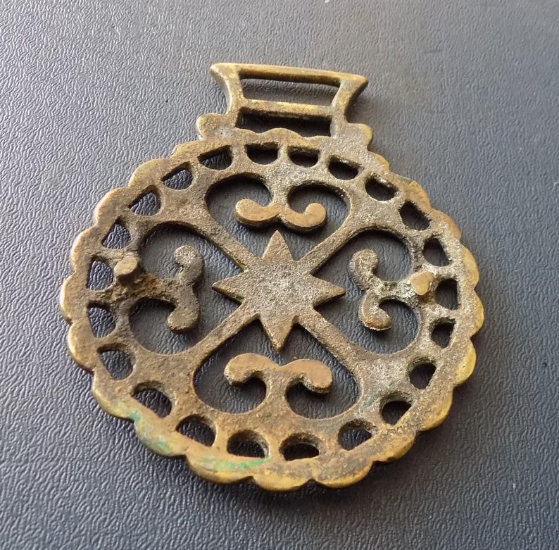 Antique Cast HORSE BRASS Cross Moline Quadrate or Celtic Cross Style ...