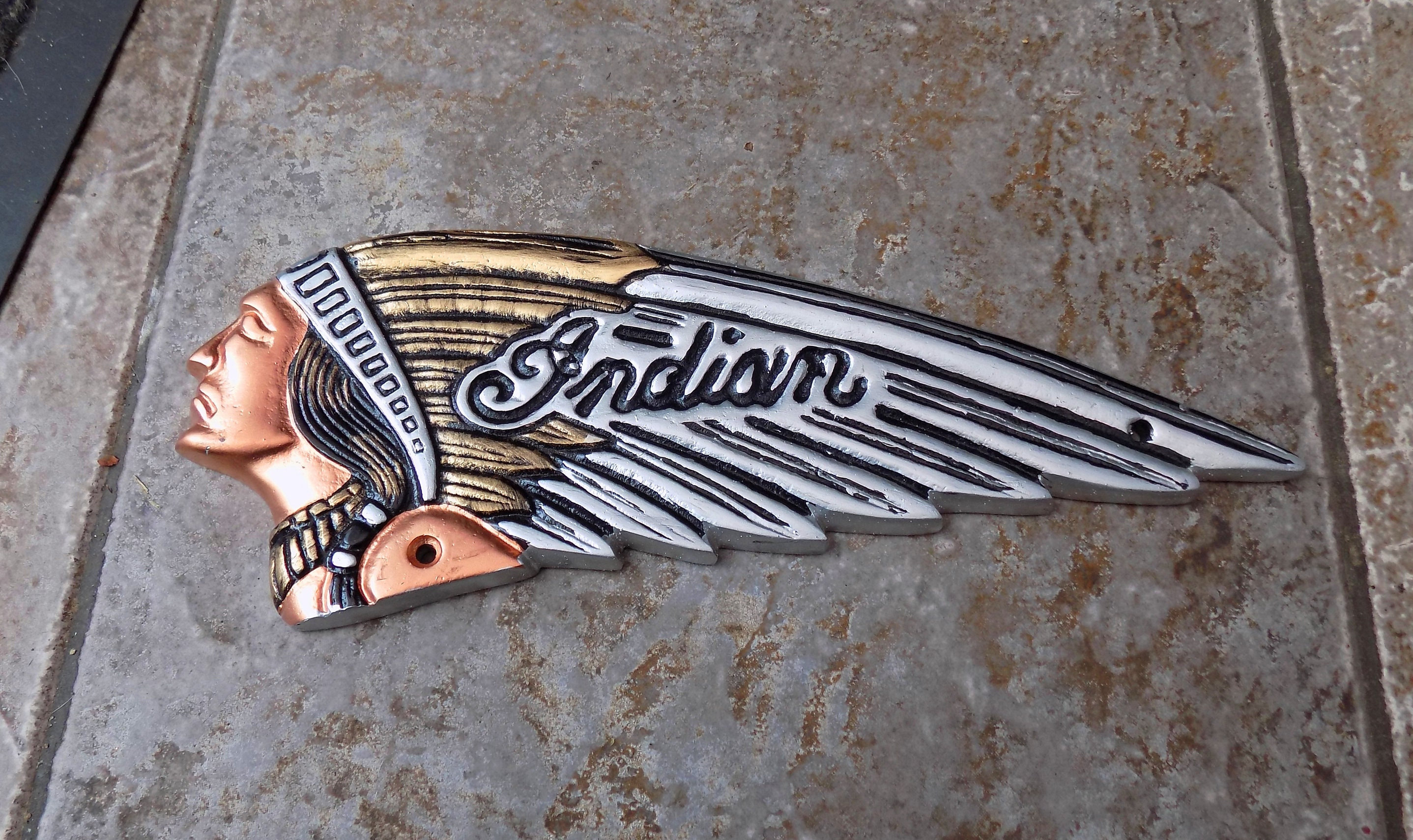 Christmas Color Zambini Bros Indian Motorcycle Tank Emblems, 60% OFF