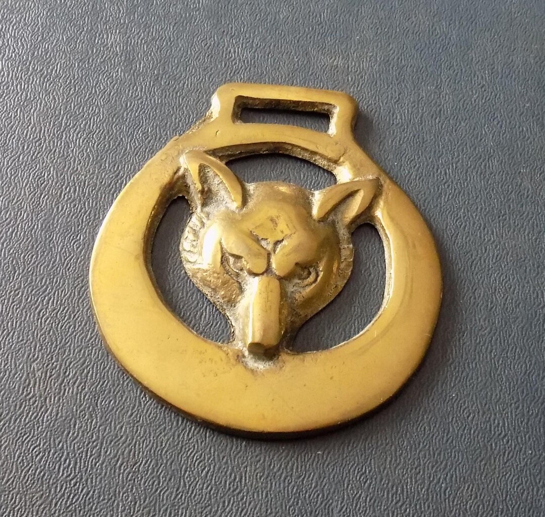 Vintage HORSE BRASS Fox Foxes Head Design Made in England - Etsy