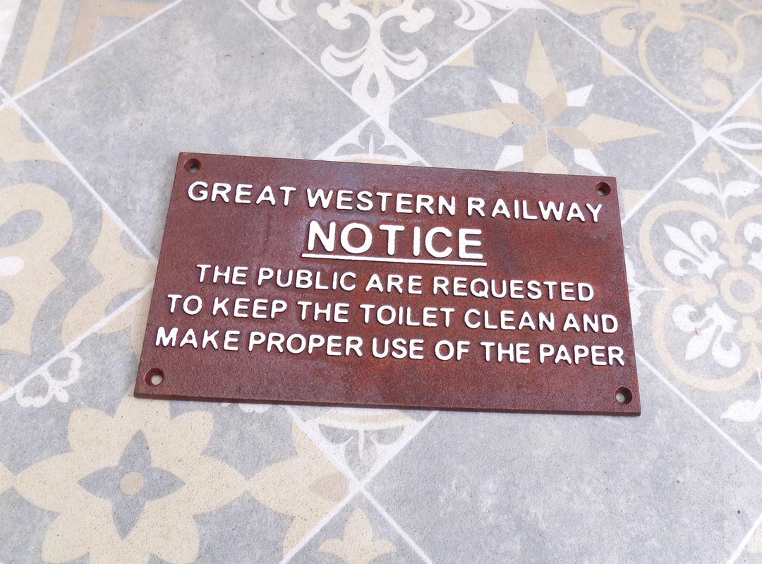 GWR " Great Western Railway Notice to Public " Heavy Hand Painted CAST ...