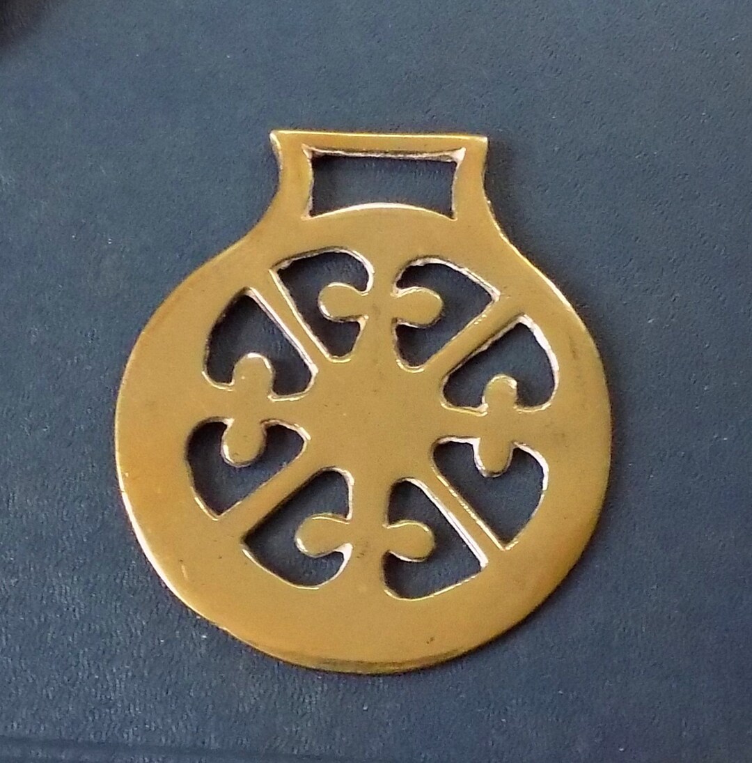 Rare Antique Cast HORSE BRASS Cross Moline Quadrate Style Design Made ...
