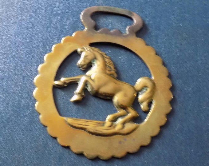 Antique HORSE BRASS Horse Rampant Design Made in England - Etsy