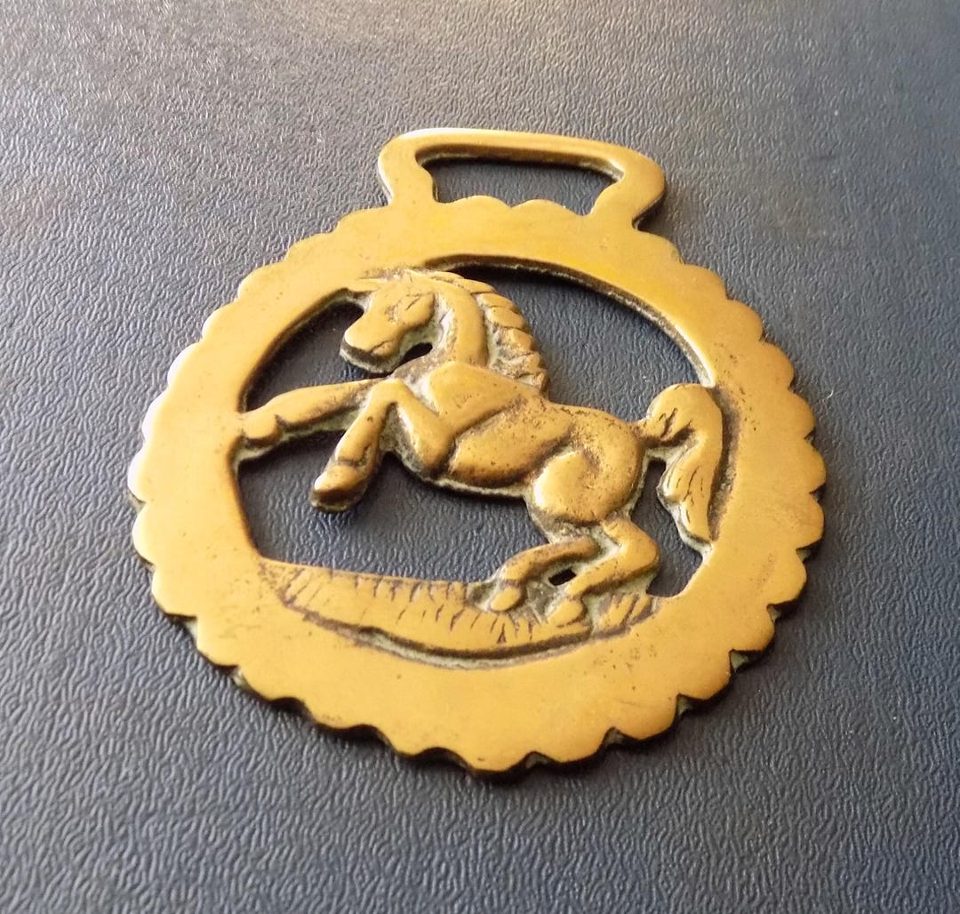 Vintage HORSE BRASS Horse Rampant Style Design Made in England - Etsy
