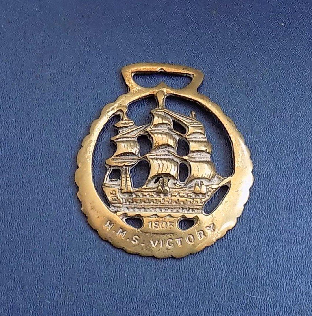Vintage HORSE BRASS HMS Victory Galleon 1805 Design Made in England - Etsy