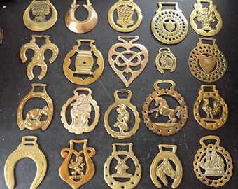 Horse Brasses Job Lot of 20 Different Type Vintage & Antique HORSE ...