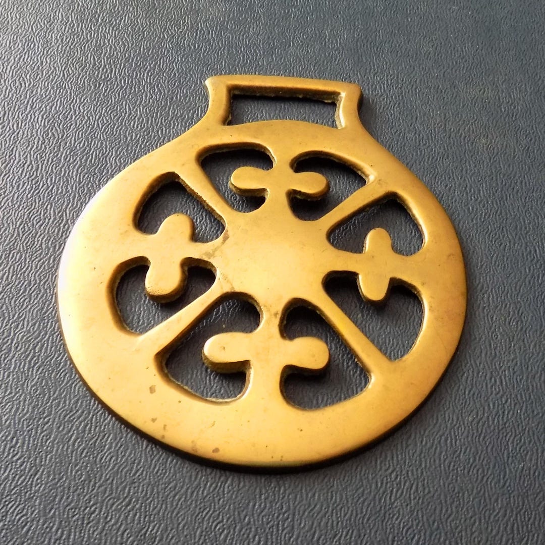 Vintage HORSE BRASS Celtic or Cross Moline Style Design Made in England ...