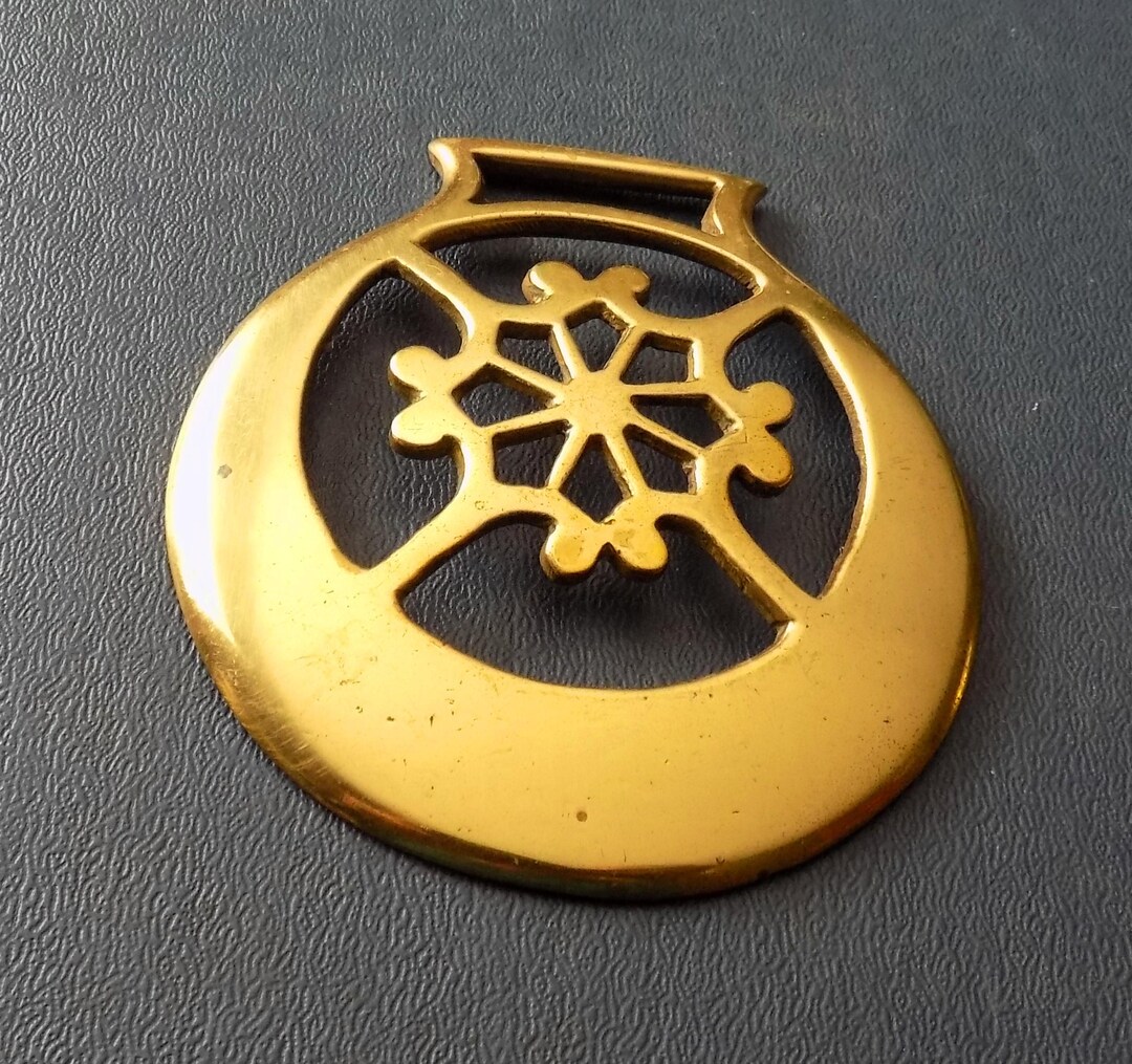 Rare Antique Cast Victorian HORSE BRASS Spiders Web Style Design Made ...