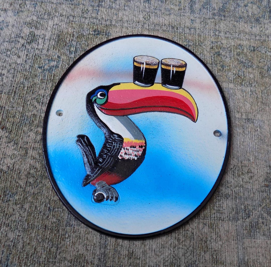 Guinness Toucan Heavy Colour Cast Iron Sign Plaque 25cm X 21cm or 10" X ...