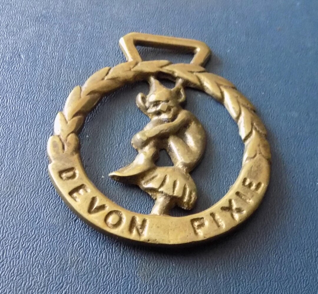 Vintage HORSE BRASS Devon Lucky Pixie Piskey Design Made in England - Etsy