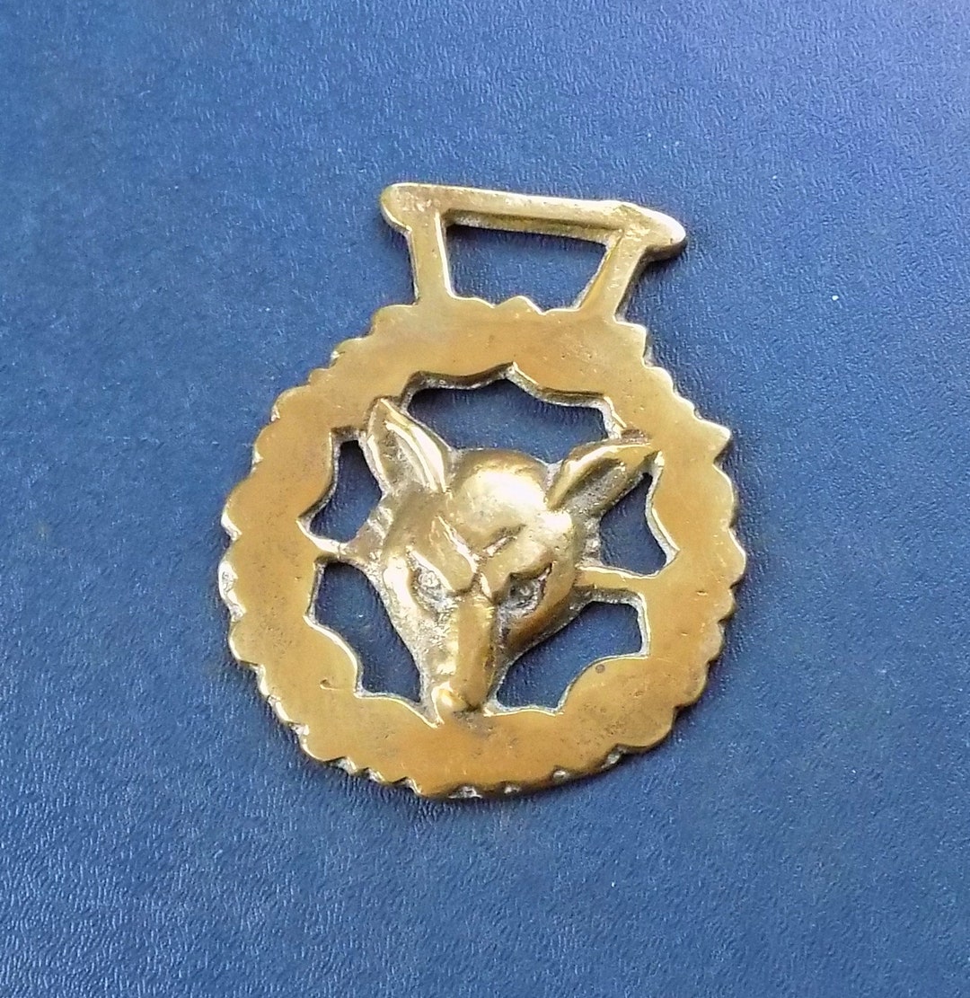 Rare Vintage HORSE BRASS Fox Foxes Head Design Made in England - Etsy