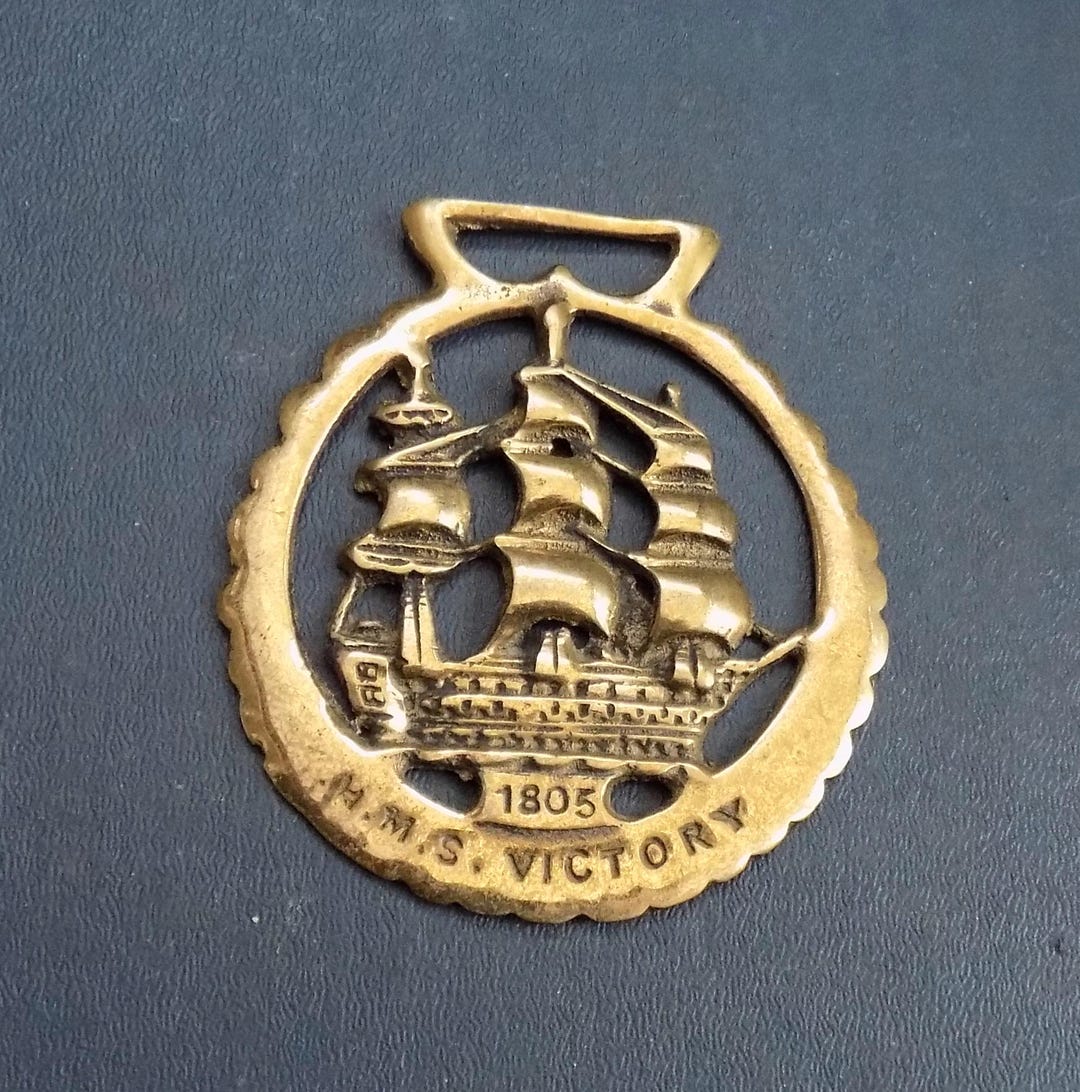 Vintage HORSE BRASS HMS Victory Galleon 1805 Design Made in England - Etsy
