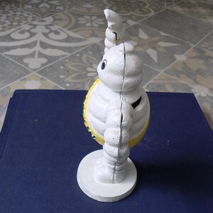 Cast Iron " MICHELIN MAN Bibendum Waving Stood " Money Box 17cm or 6 5/ ...