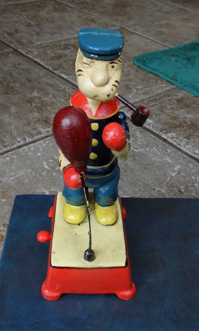 POPEYE the sailor man moving BOXING novelty Figure.Press a | Etsy