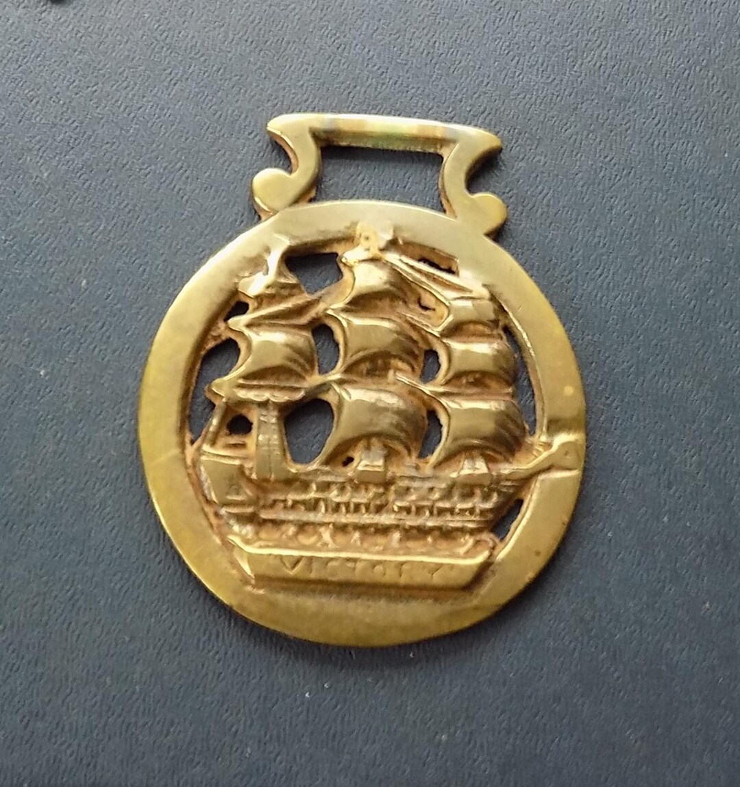 Vintage HORSE BRASS HMS Victory Galleon Design Made in England - Etsy