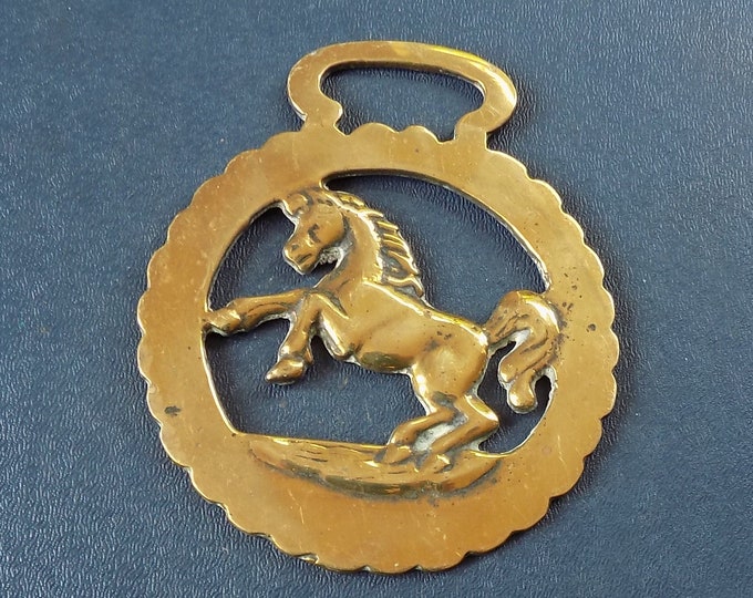 Antique HORSE BRASS Horse Rampant Design Made in England - Etsy