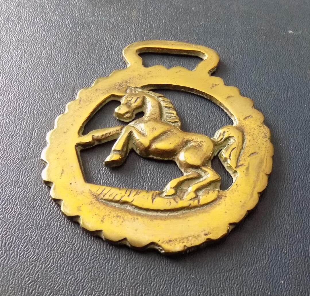 Vintage HORSE BRASS Horse Rampant Style Design Made in England - Etsy