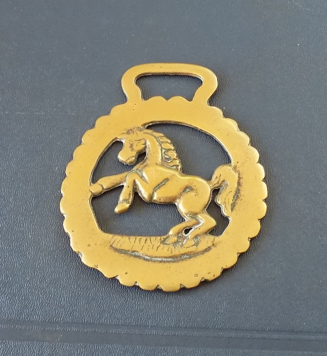 Antique HORSE BRASS Horse Rampant Design Made in England - Etsy