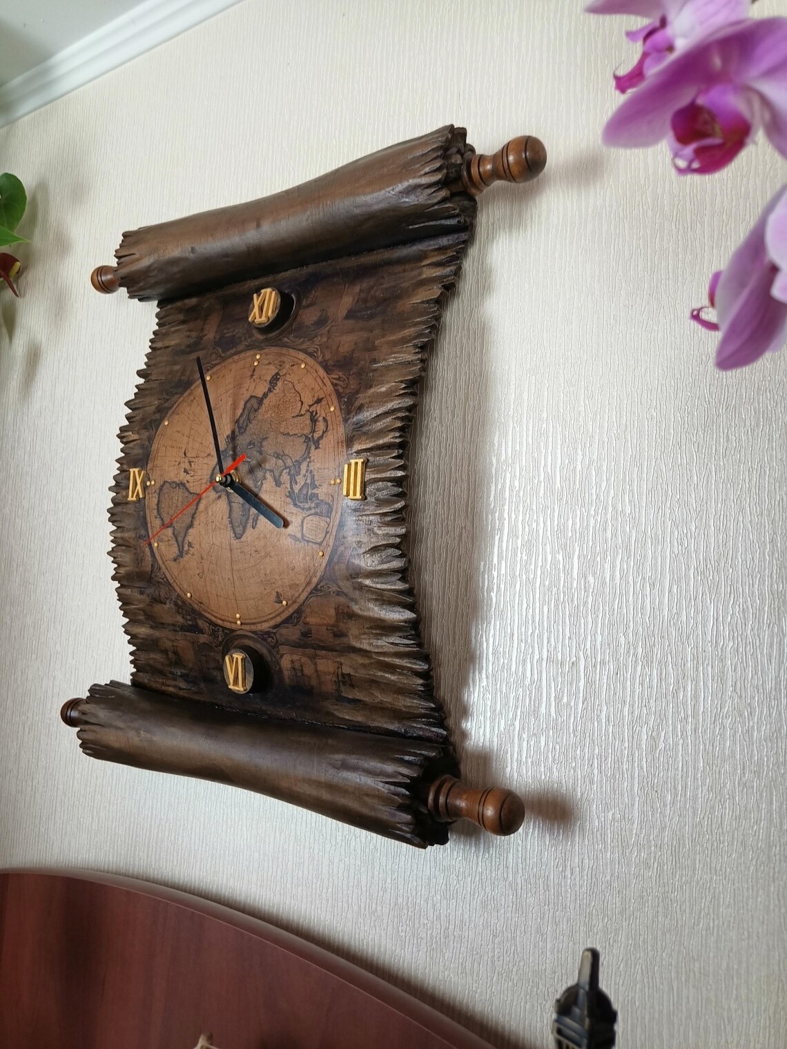 Wall Clock . Ancient World Map - Etsy