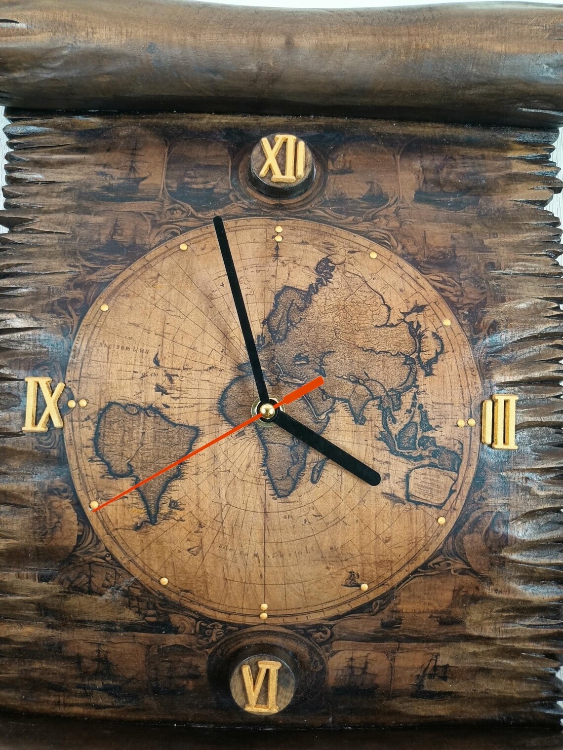 Wall Clock . Ancient World Map - Etsy
