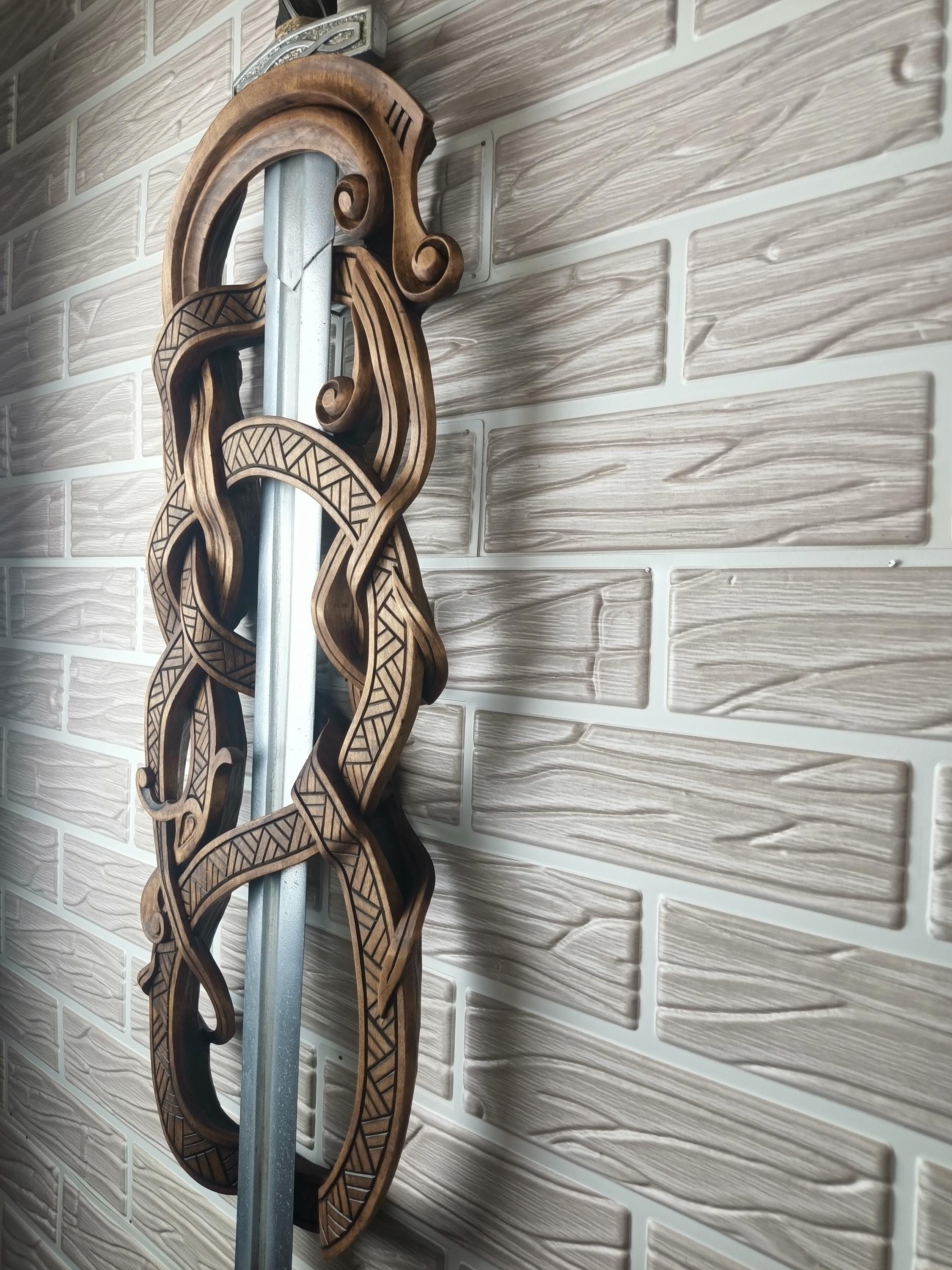 Scandinavian Sword Holder Viking Sword Celtic Pattern Slavic