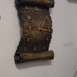 Wall Clock -ancient Scroll - Etsy
