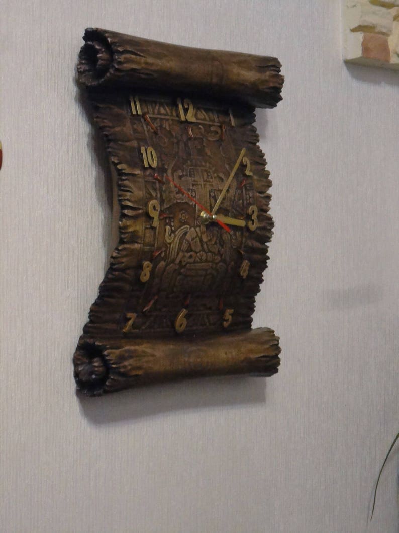 Wall Clock -ancient Scroll - Etsy