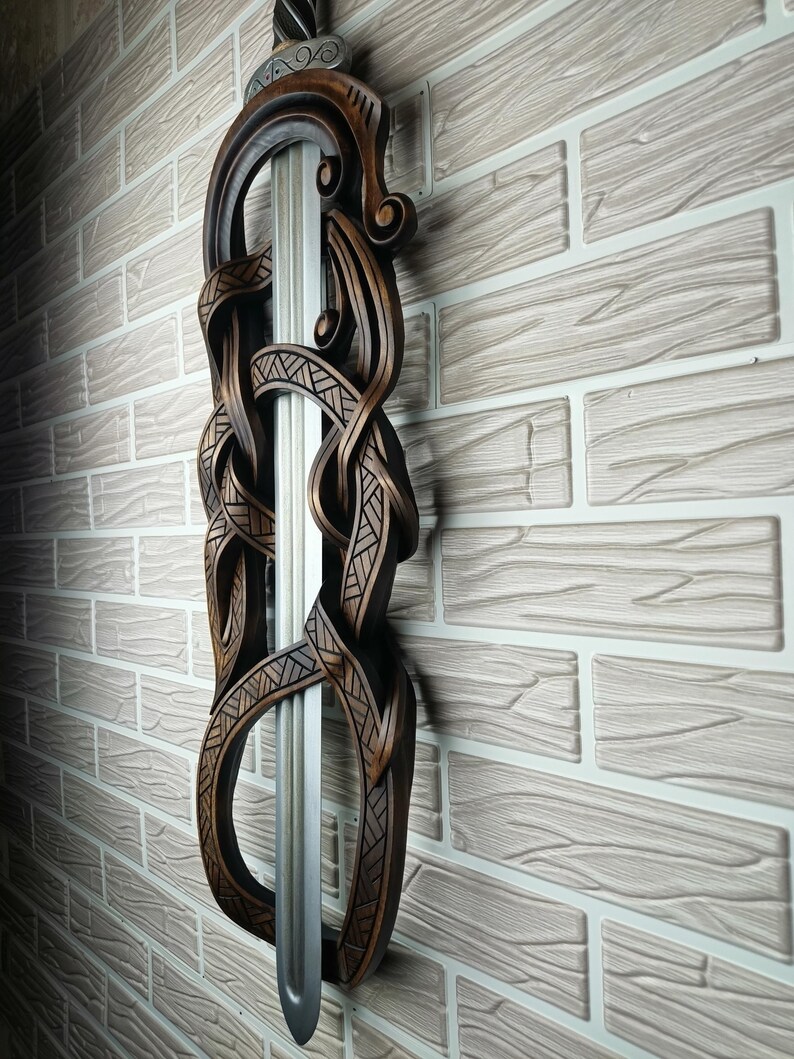 Large Scandinavian Sword Holder, Viking Sword, Celtic Pattern, Slavic ...