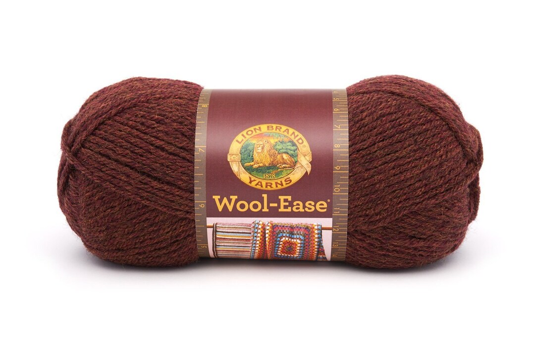 Yarn - Lion Brand Wool Ease - Chestnut Heather, Natural Heather ...
