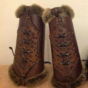 Handmade Leather Arm Guards Medieval Guards,archer Armor,archery ...