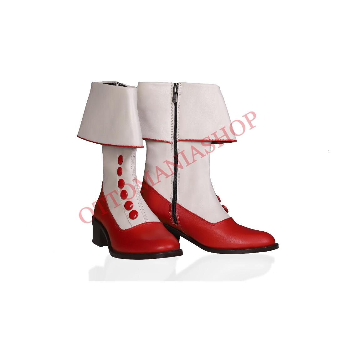 CLEARANCE Handmade Mrs. Santa Claus Leather Boots, Christmas Costume - Etsy