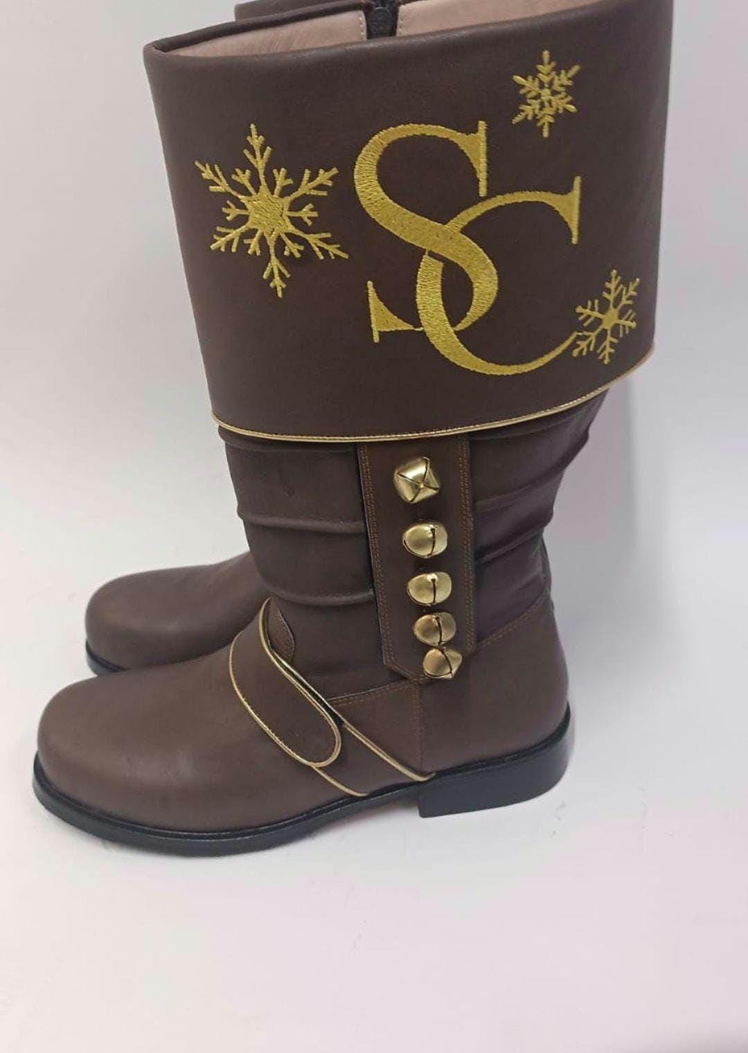 Handmade Santa Claus Boot,nubuck Leather Boots,santa Suit,chrismas ...