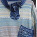 Rework Pastel Sweater, Tunic Denim Jeans, Appliqued Women's Upcycled ...