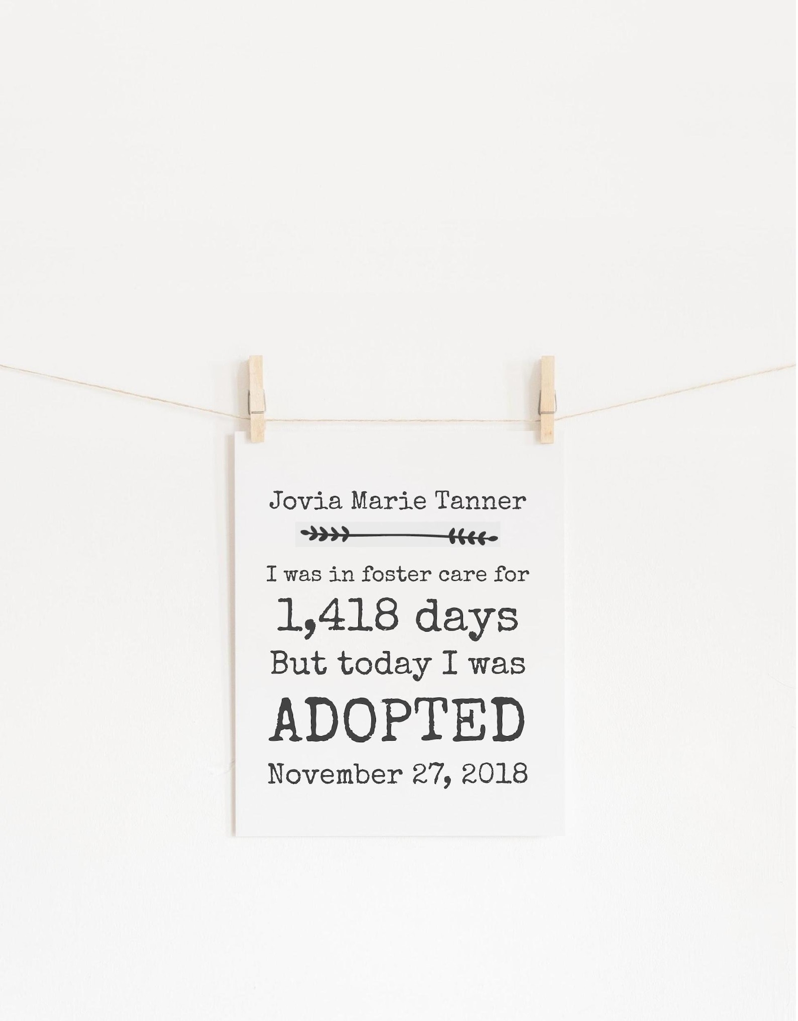 Printable Foster Care Adoption Sign // Days in Foster Care - Etsy