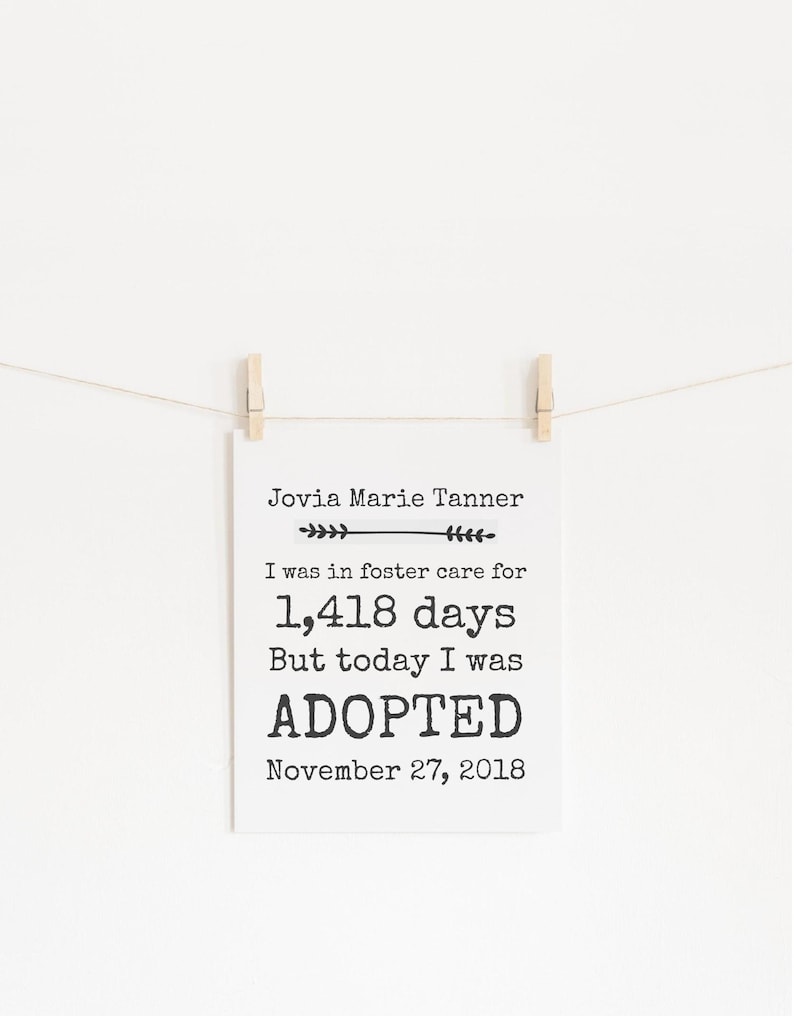 Printable Foster Care Adoption Sign // Days in Foster Care - Etsy Canada