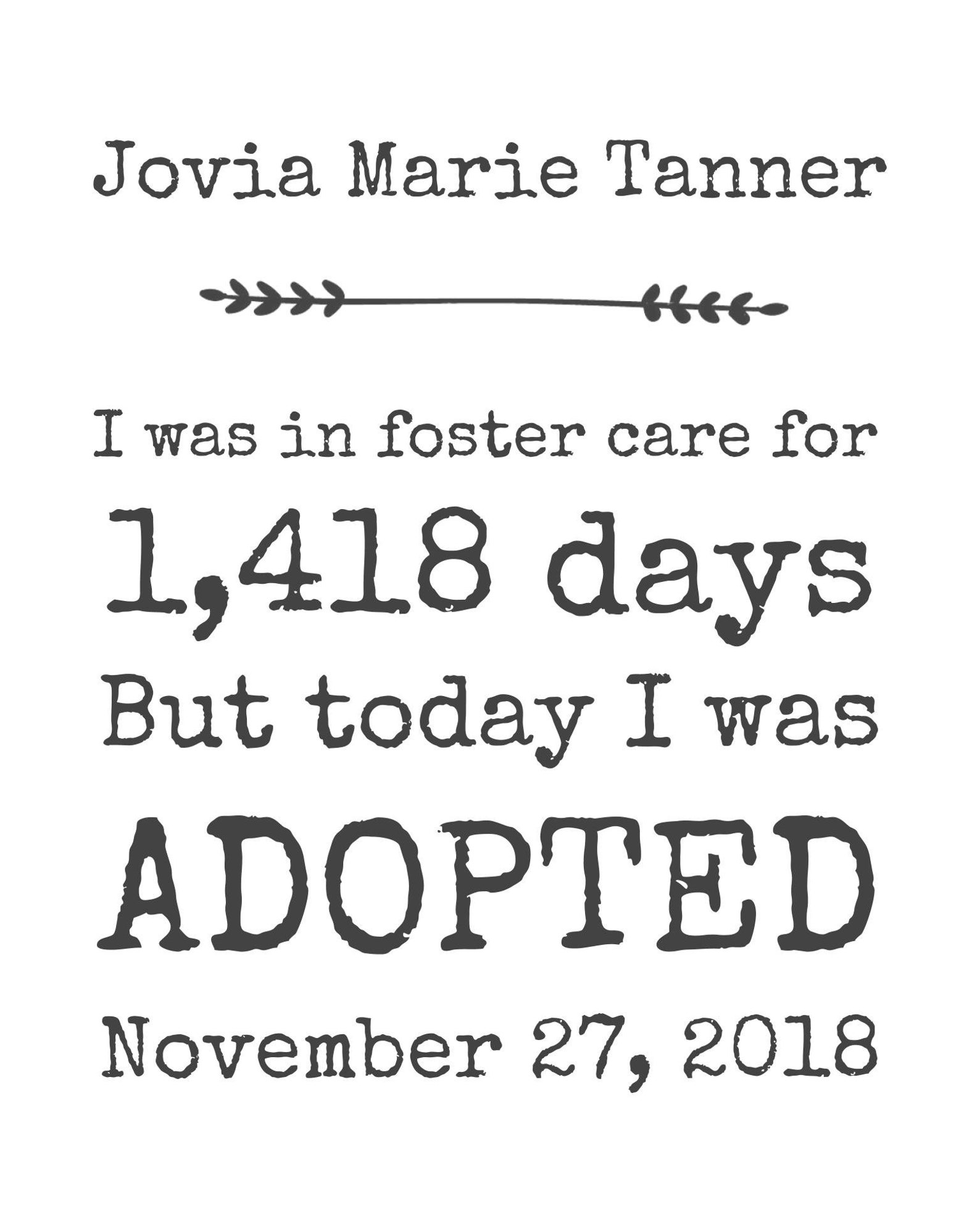 Printable Foster Care Adoption Sign // Days in Foster Care - Etsy