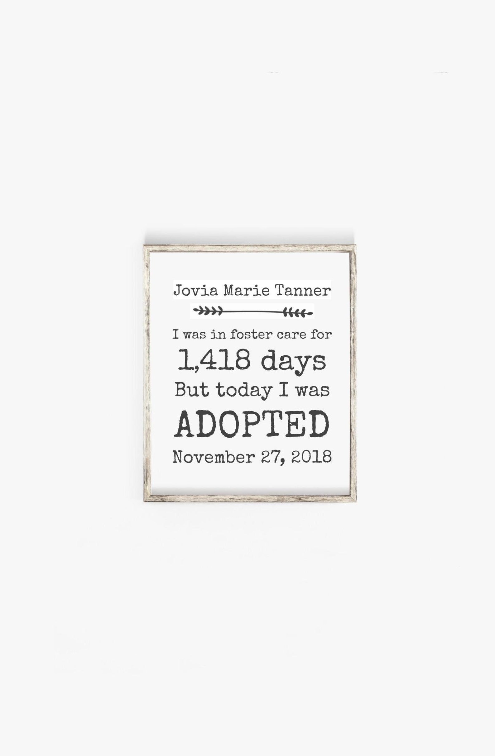 Printable Foster Care Adoption Sign // Days in Foster Care - Etsy