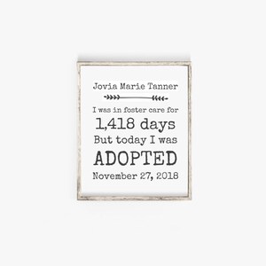 Printable Foster Care Adoption Sign // Days in Foster Care - Etsy