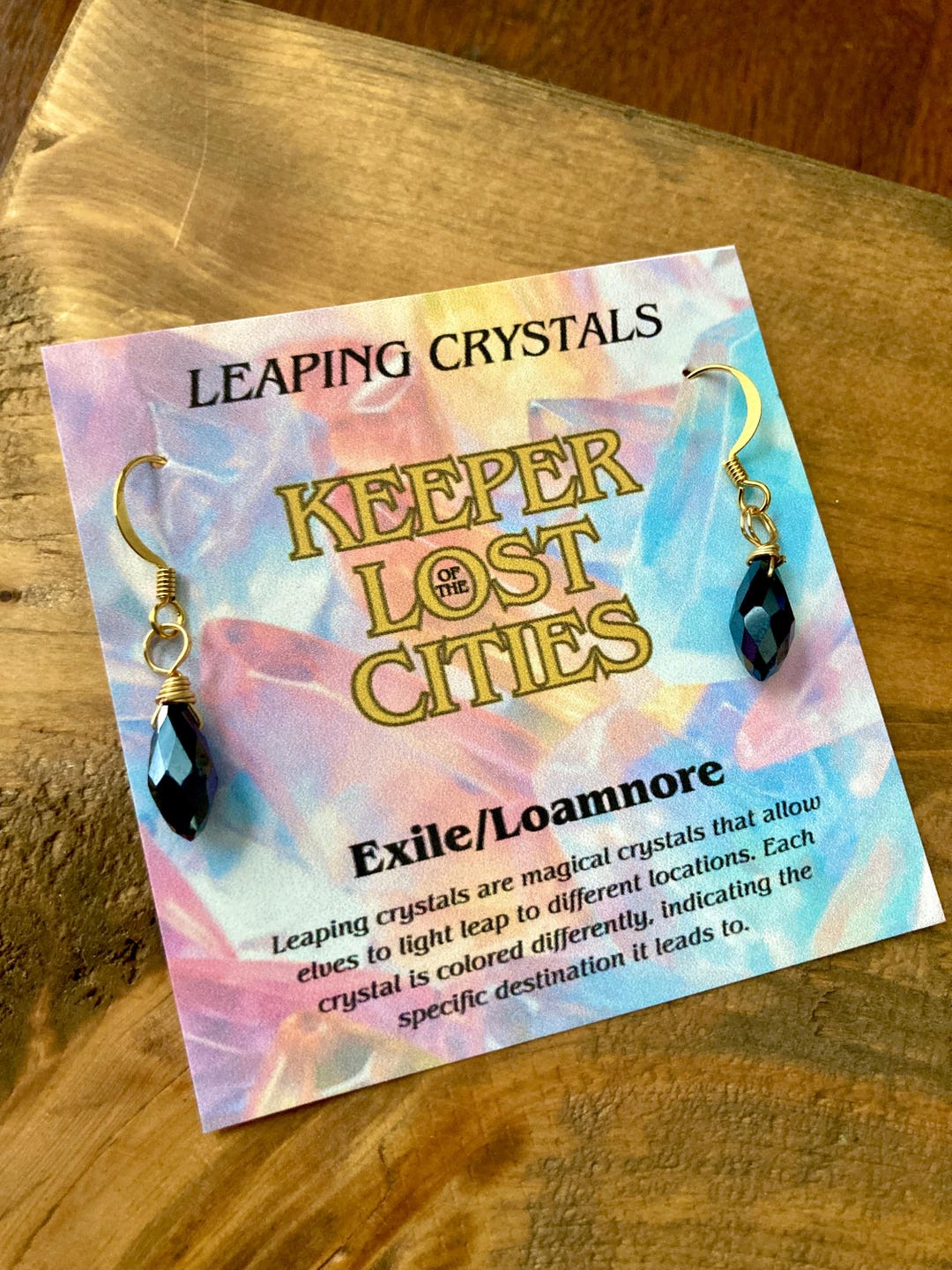 KOTLC Crystal Earrings // Keeper of the Lost Cities Earrings // Leaping Crystal // Fantasy Book ...