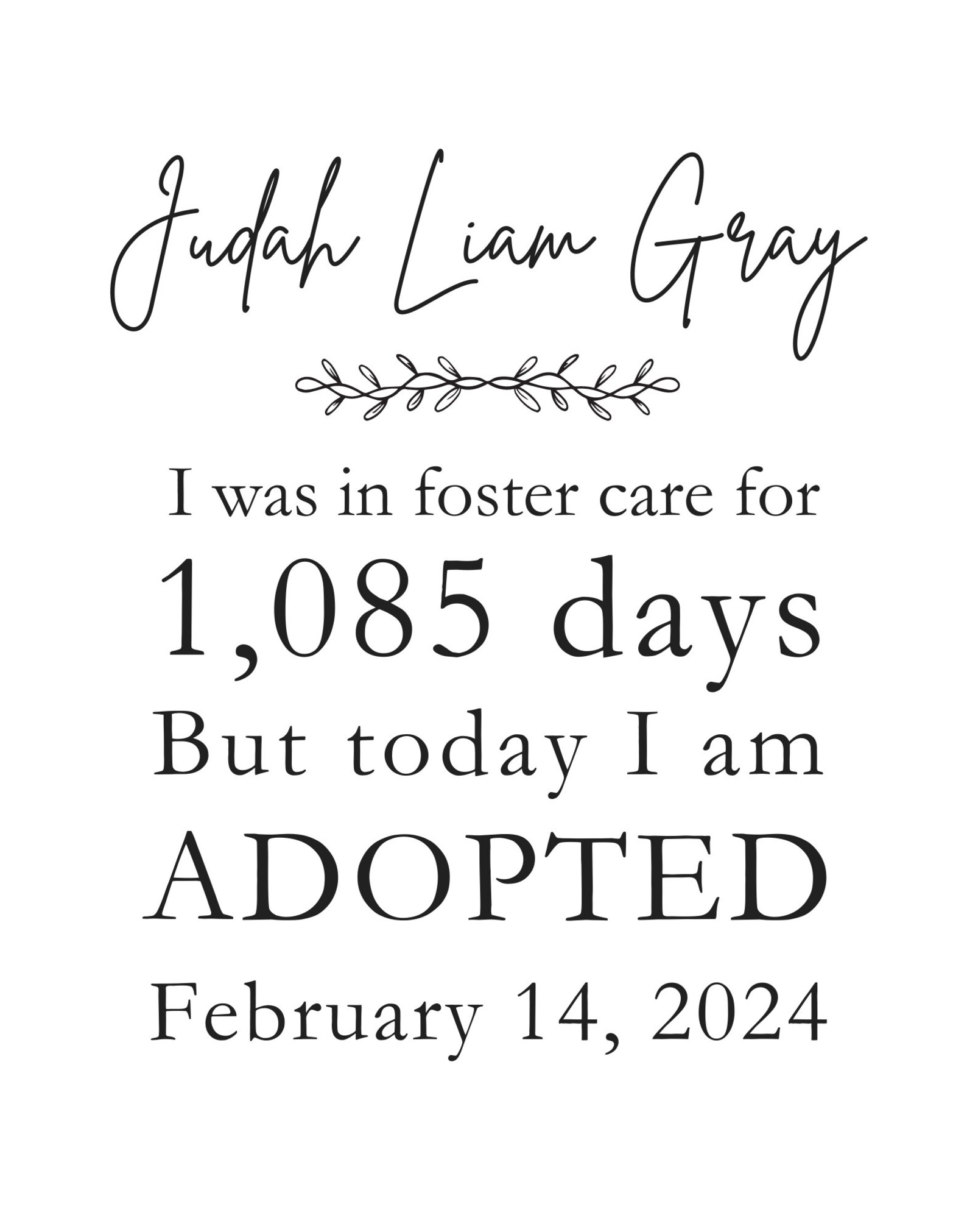 Printable Foster Care Adoption Sign // Days in Foster Care - Etsy