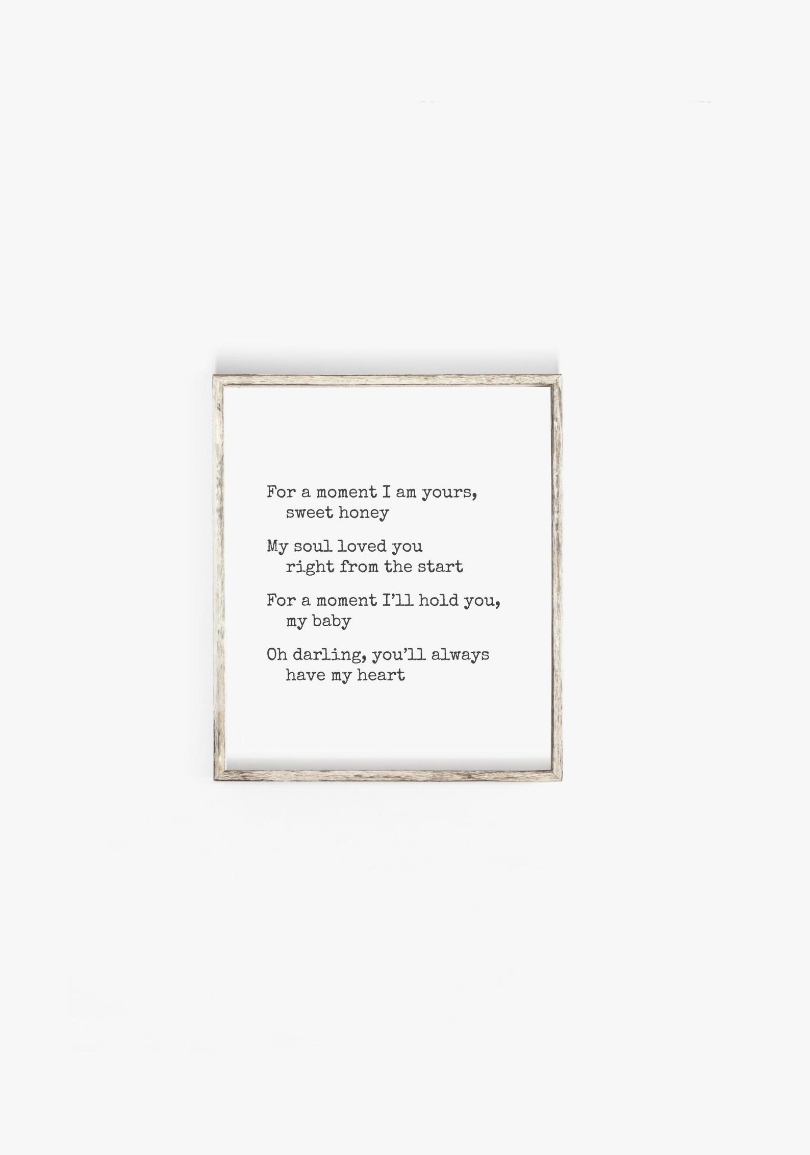 Mine for a Moment // Printable Art // Foster Care Poem // A - Etsy