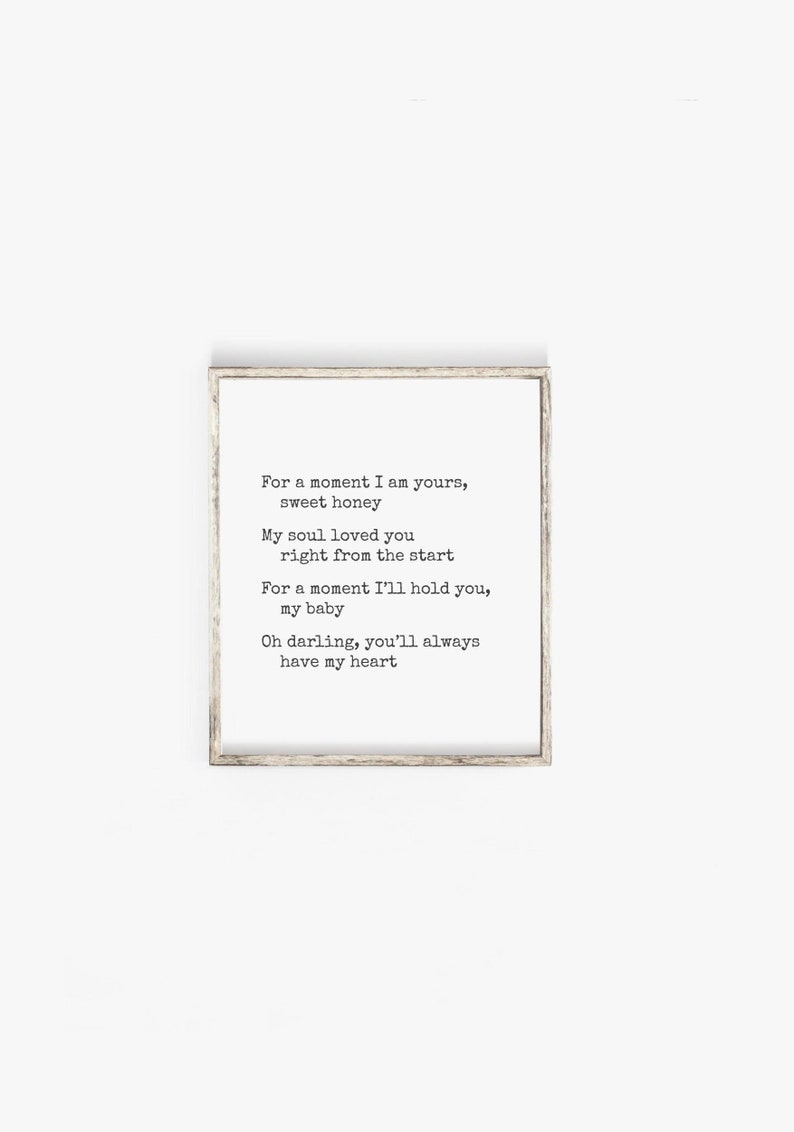 Mine for a Moment // Printable Art // Foster Care Poem // A - Etsy