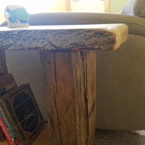 Custom Reclaimed Wood End Table | Etsy