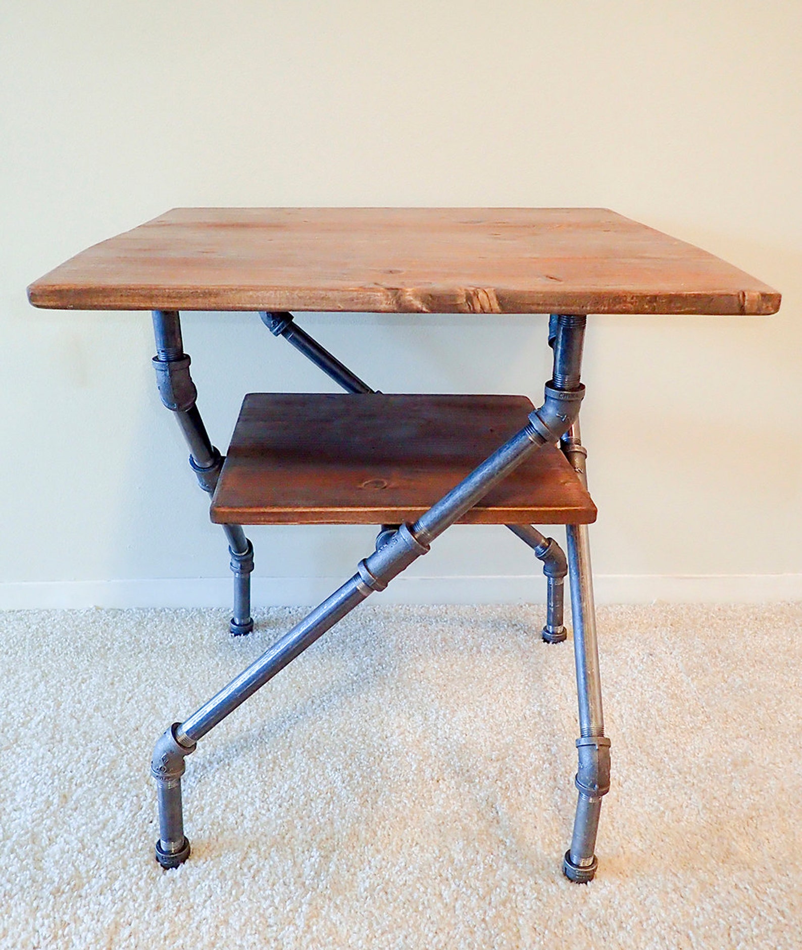 Industrial Pipe Side Table / Nightstand - Etsy Sweden
