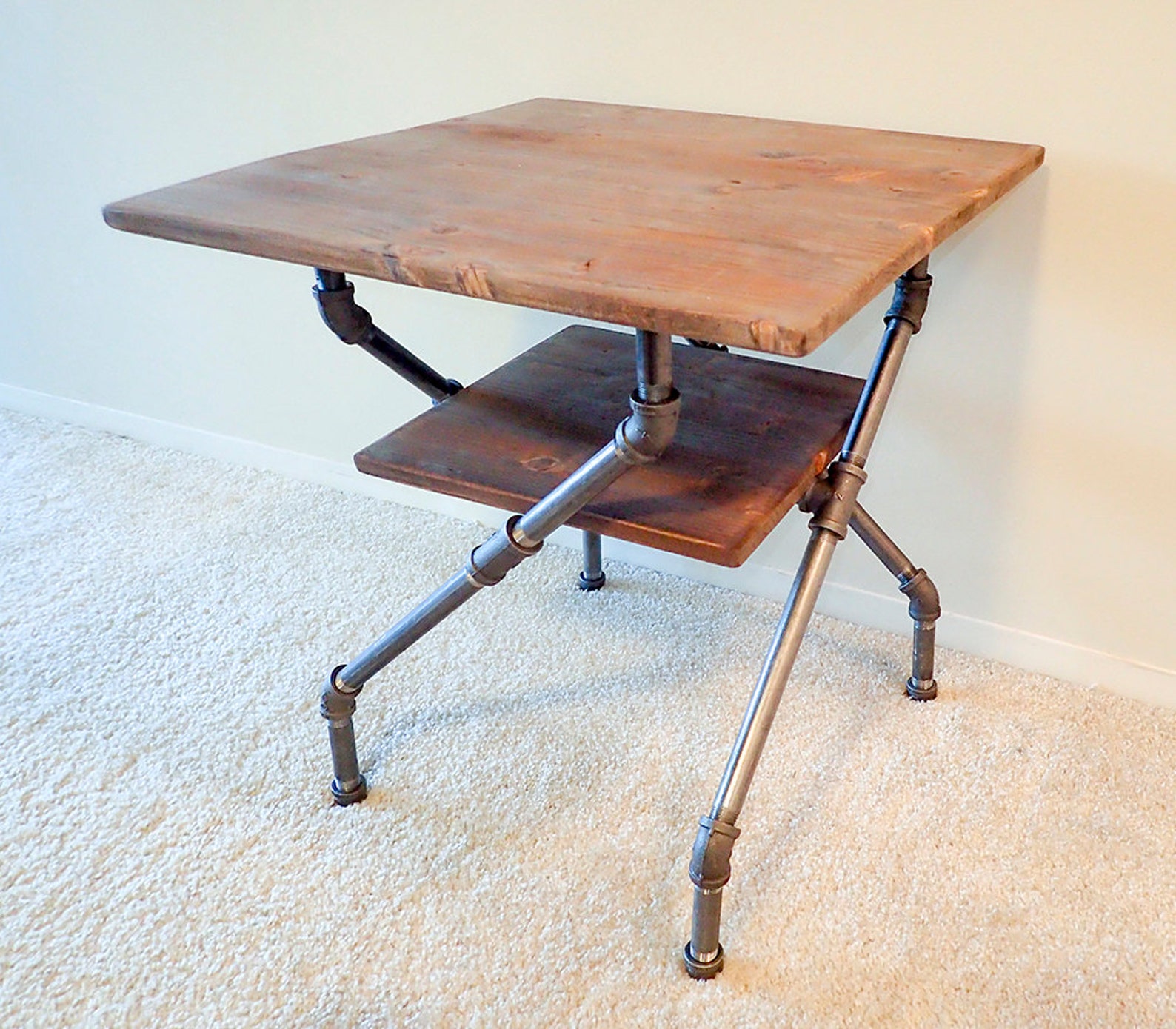 Industrial Pipe Side Table / Nightstand - Etsy Sweden