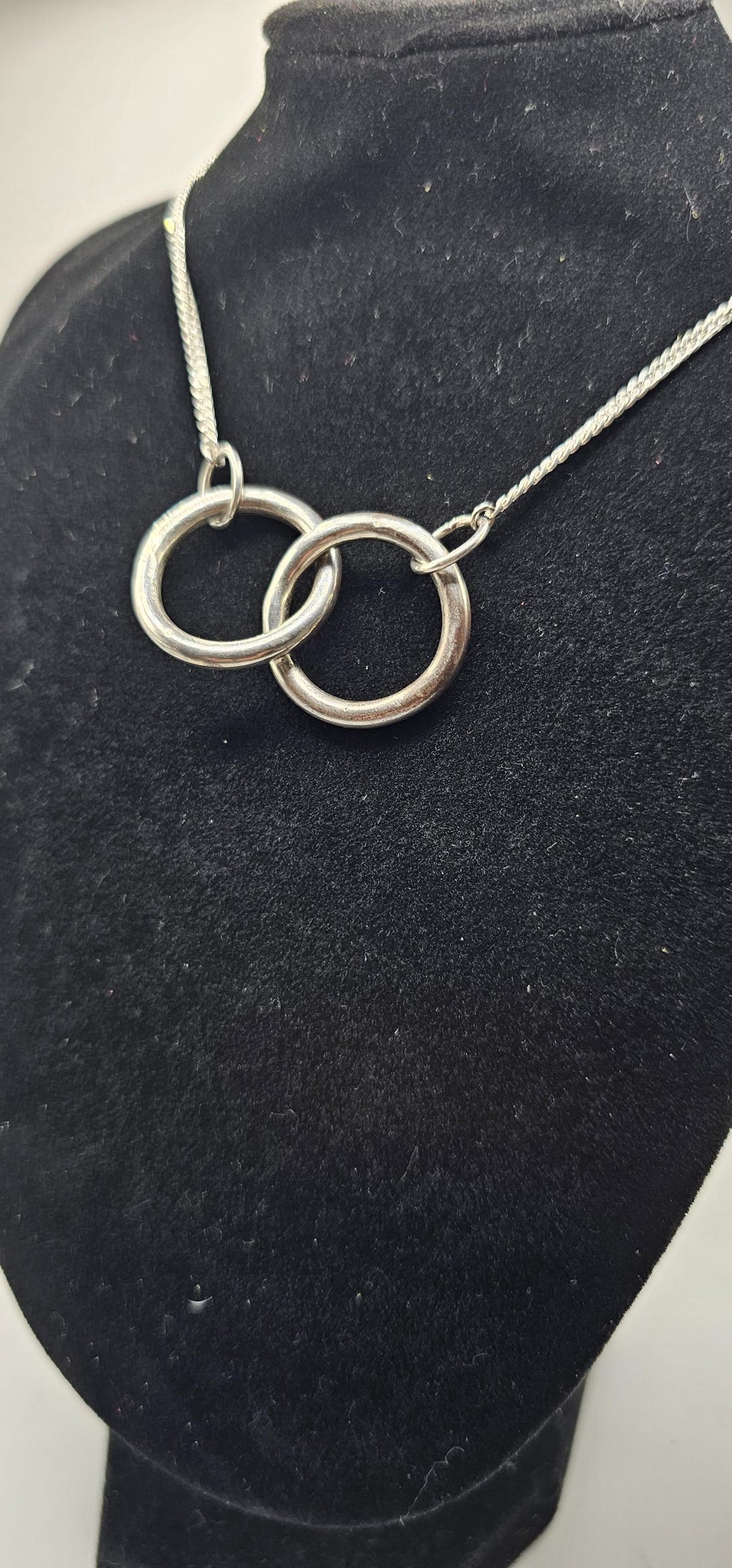 Sterling Silver Interlocking Rings Necklace | Minimalist Symbol of ...