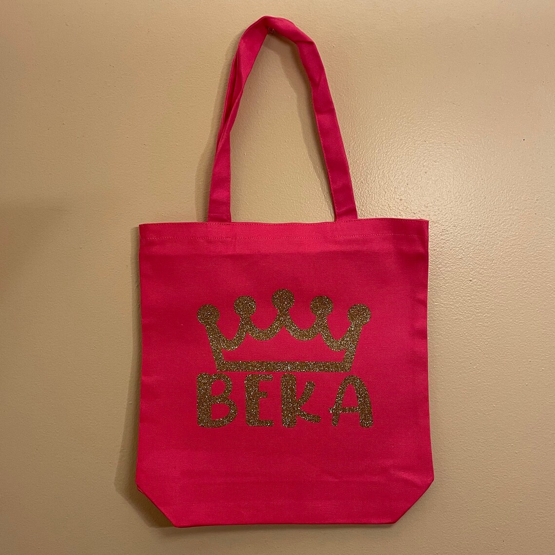 Pink Personalized Custom Canvas Tote Bag - Etsy