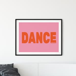 Dance, Art Print, Wall Art, Dance Typography- Dance Art, Music Print ...