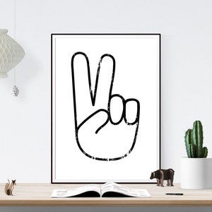 Digital Download // Peace // Peace Sign, Hand Symbol, Motivational ...