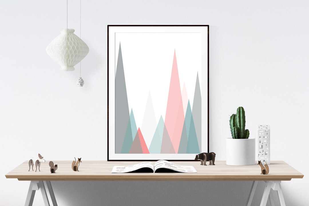 Mountain Print, Art Print, Scandinavian Print, Scandi Design ...