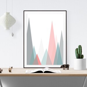 Mountain Print, Art Print, Scandinavian Print, Scandi Design ...